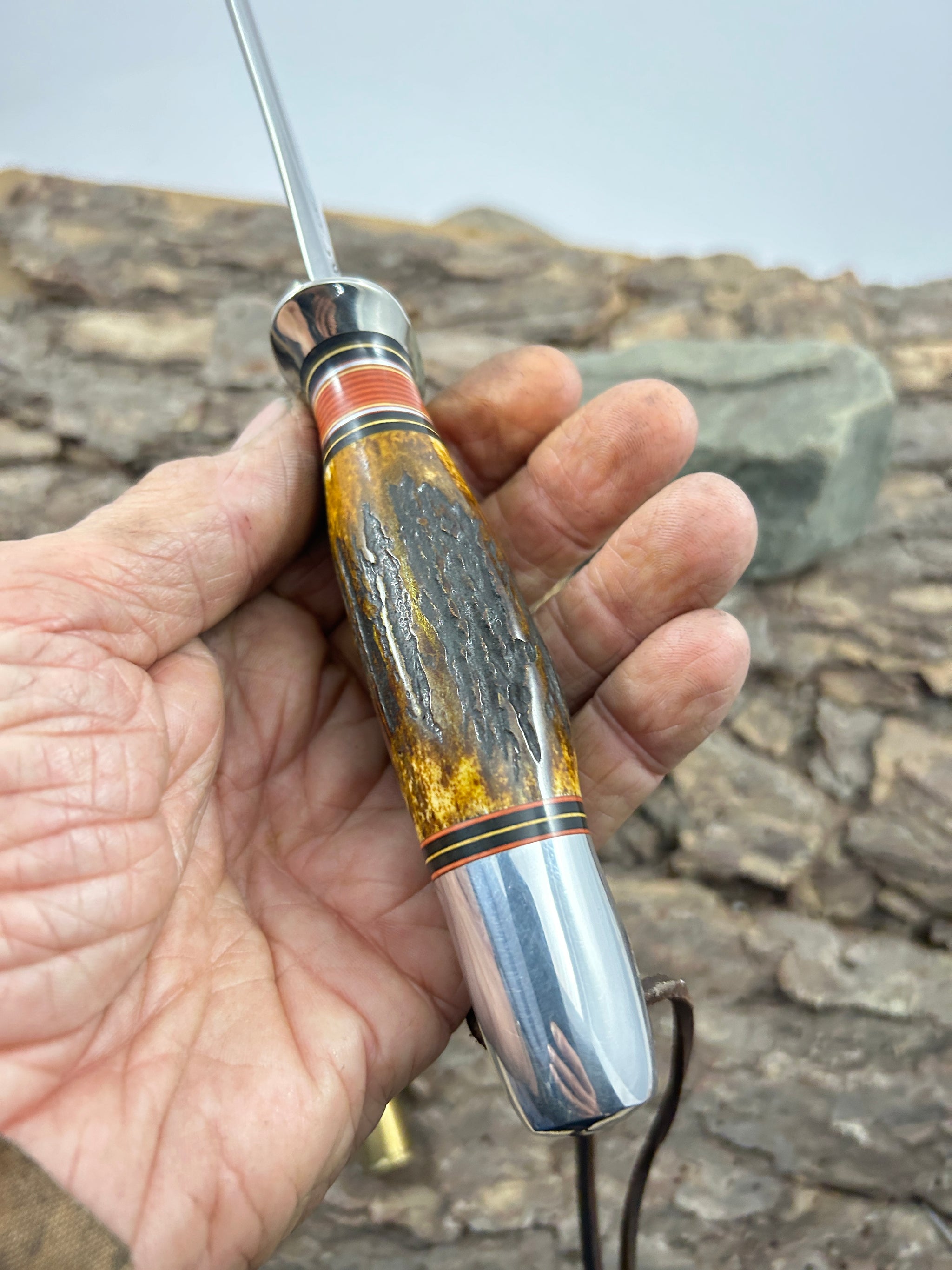 Treeman Special Hunter 6" AEB-L Stainless NS Sambar Stag Aluminum Crow ...