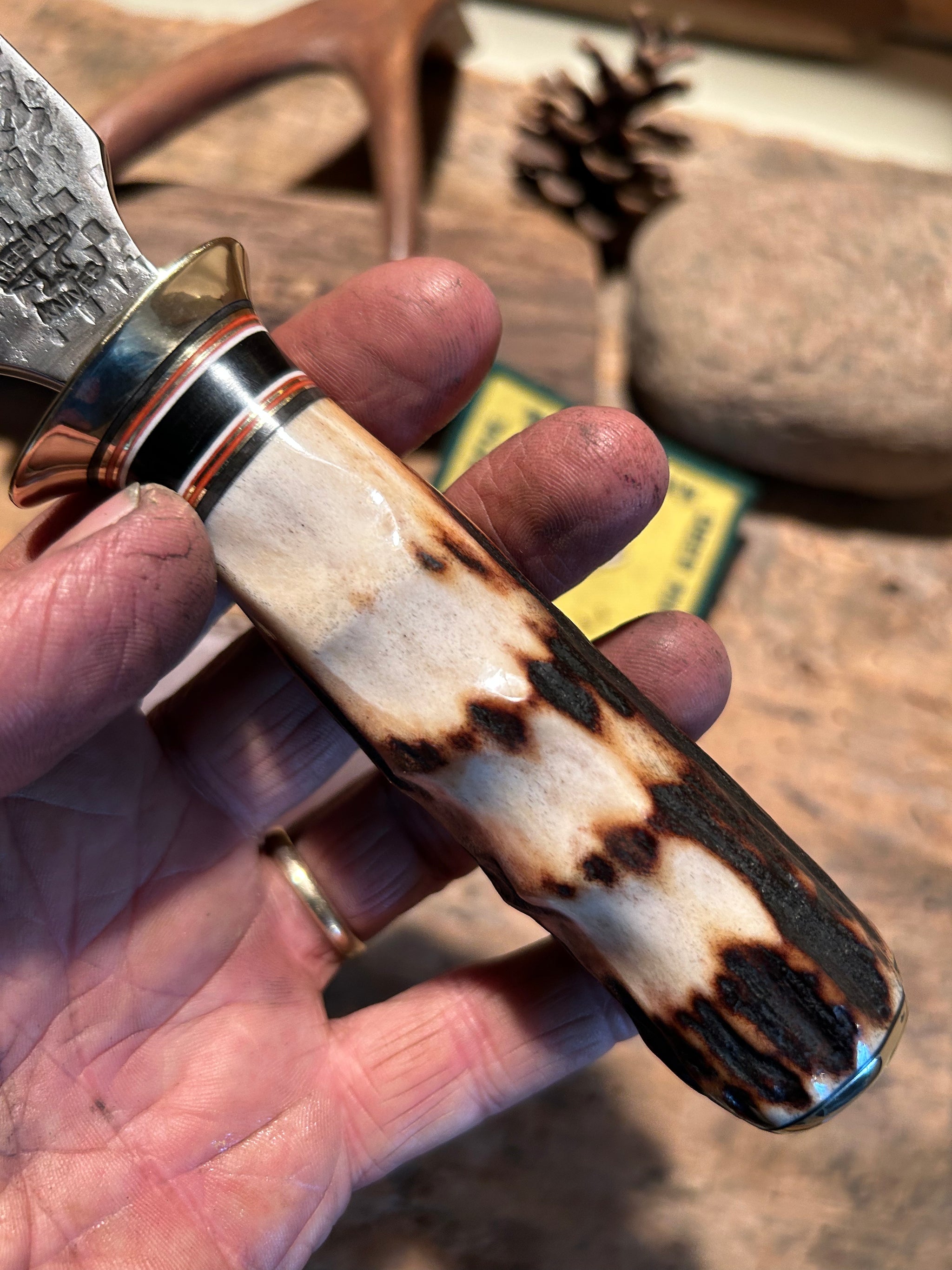 Treeman Alaskan Finger Grove Sambar Stag 5" Hammer Mark Blade ...