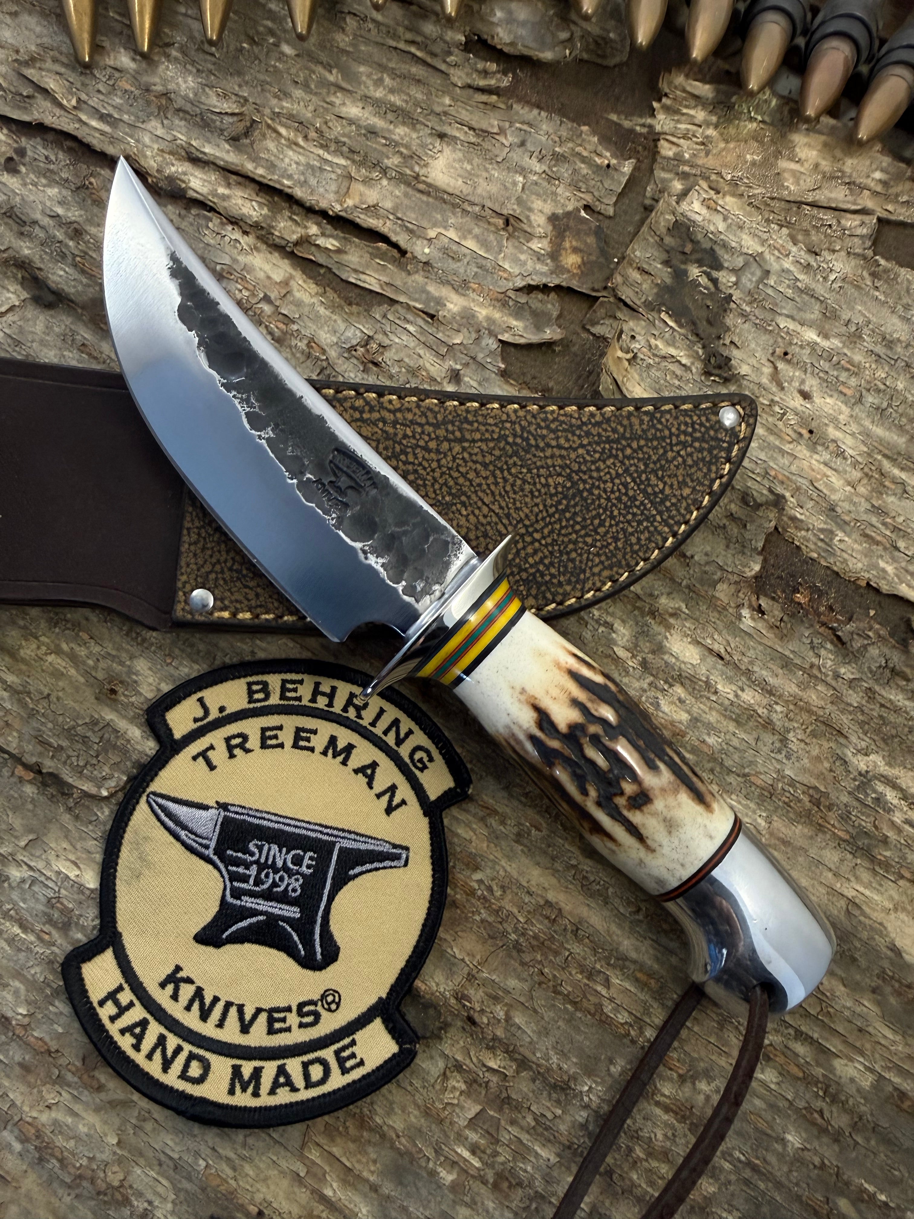 Treeman 5" Big Bay Hunter Stag Aluminum – treemanknives