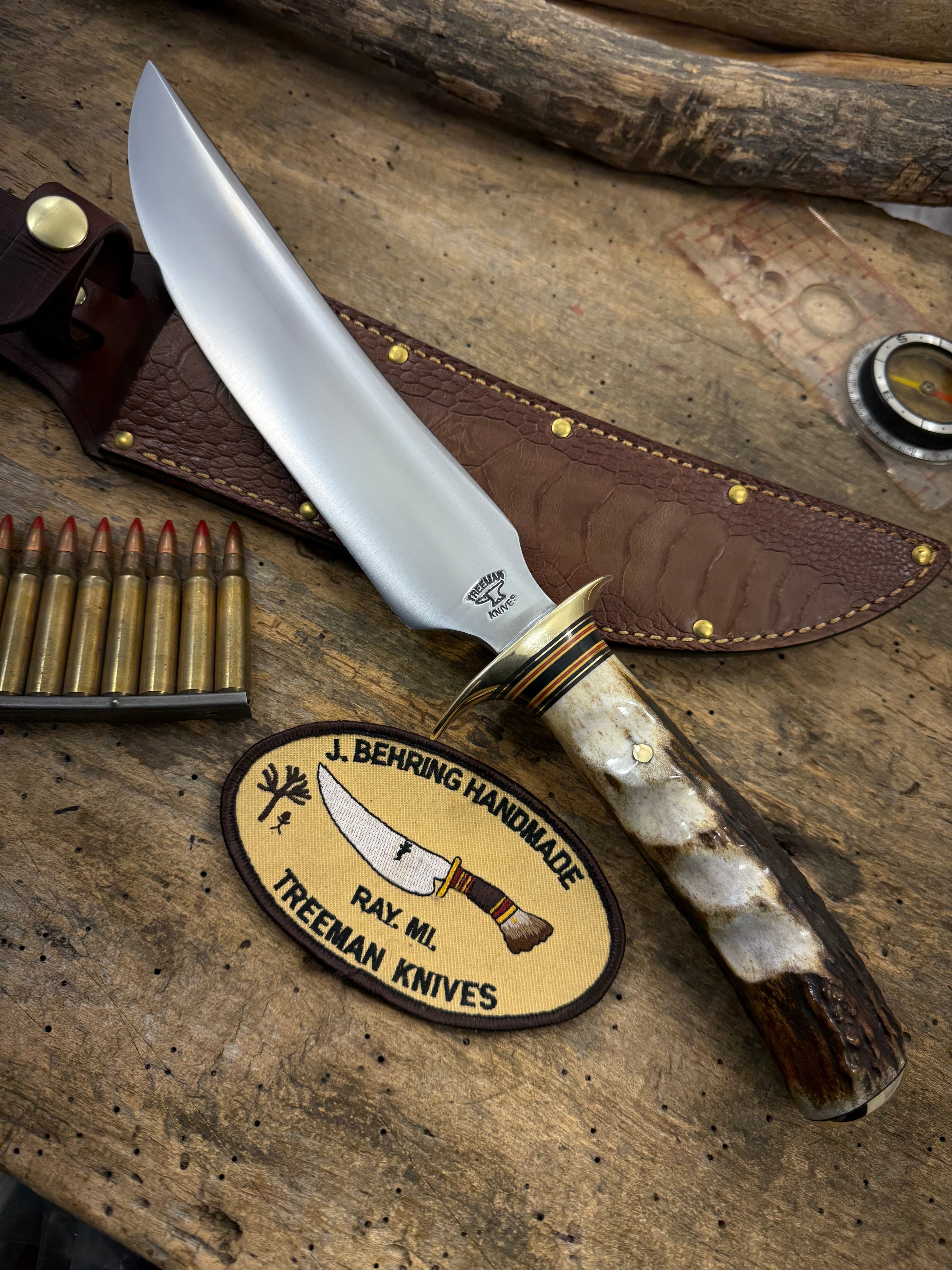Treeman Stag Finger Grip 8 1/2" Heavy Duty Fighter – treemanknives