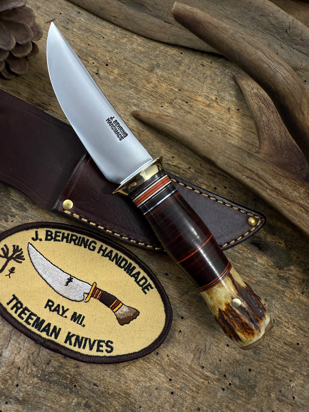 Treeman Deer & Trout 4" Horse Hide Stag Mammoth – treemanknives
