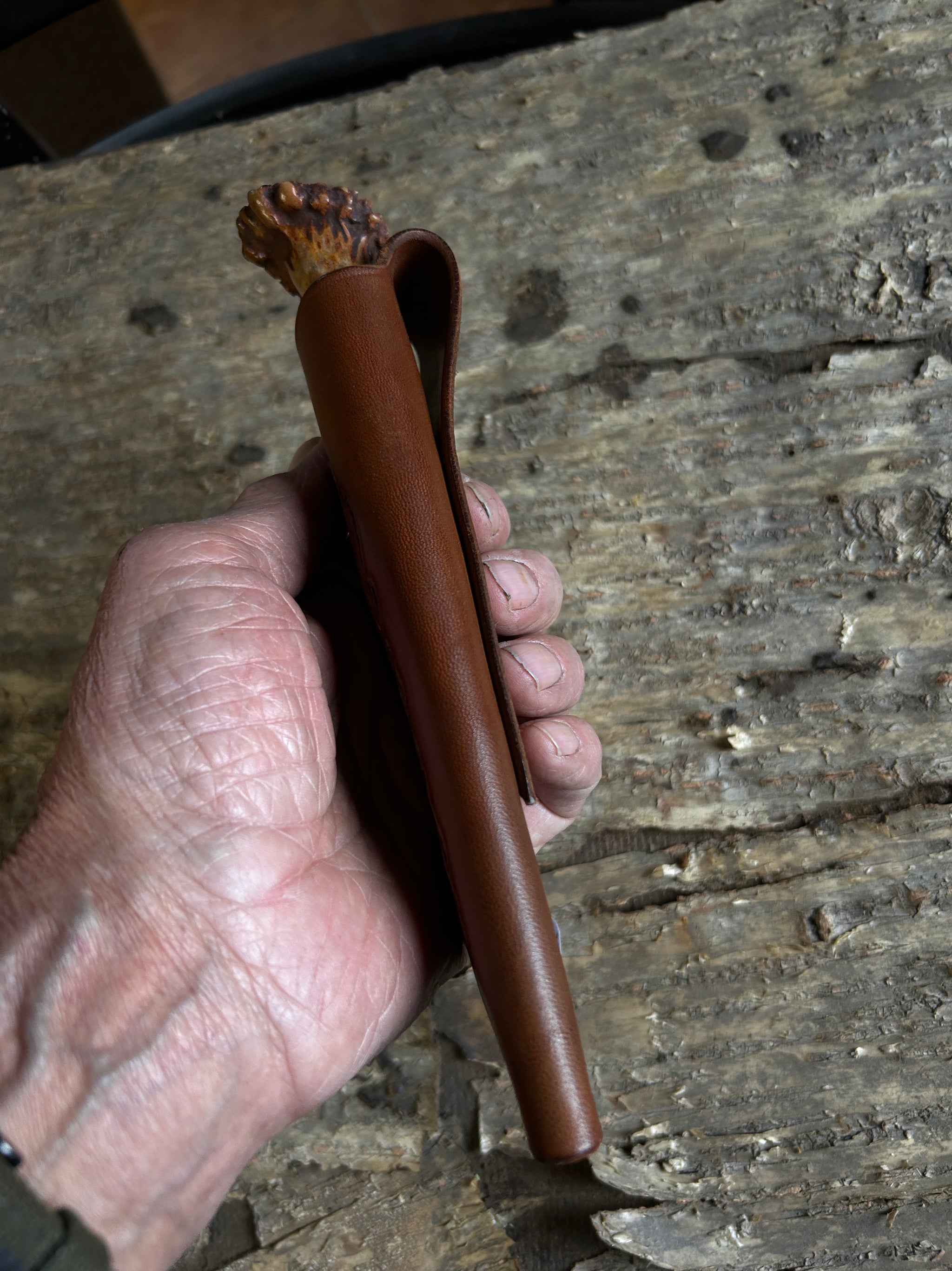 Vintage Treeman Trout & Bird 4" O1 Blade old stamp Crown stag ...